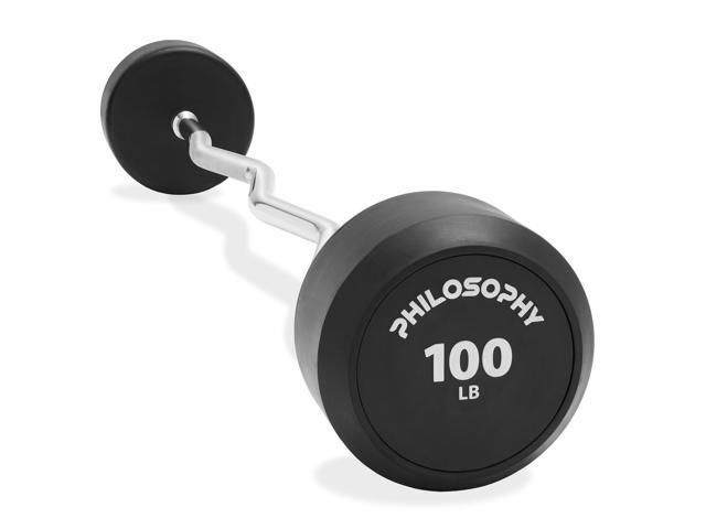 Click here for Philosophy Gym Rubber Fixed Barbell  100 LB Pre-Lo... prices