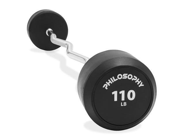 Click here for Philosophy Gym Rubber Fixed Barbell  110 LB Pre-Lo... prices