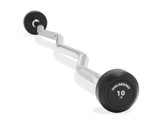 Click here for Philosophy Gym Rubber Fixed Barbell  10 LB Pre-Loa... prices