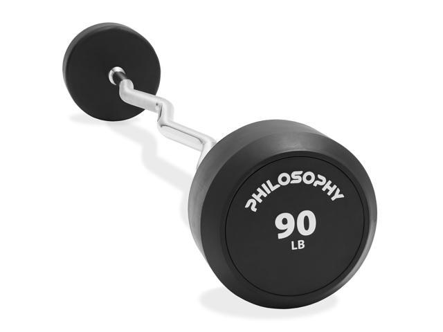 Click here for Philosophy Gym Rubber Fixed Barbell  90 LB Pre-Loa... prices