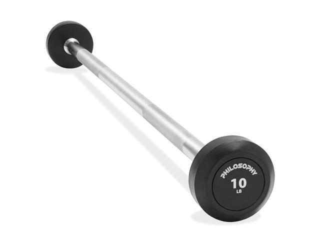 Click here for Philosophy Gym Rubber Fixed Barbell  10 Lb Pre-Loa... prices