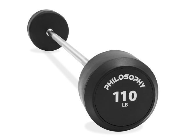 Click here for Philosophy Gym Rubber Fixed Barbell  110 LB Pre-Lo... prices