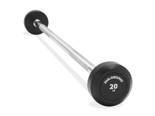 Click here for Philosophy Gym Rubber Fixed Barbell  20 Lb Pre-Loa... prices