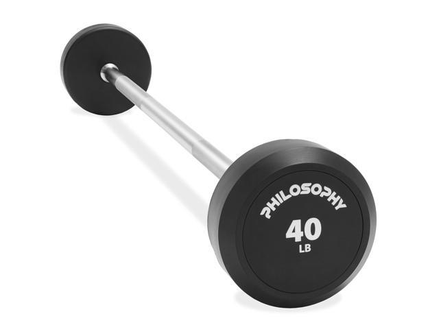 Click here for Philosophy Gym Rubber Fixed Barbell  40 Lb Pre-Loa... prices