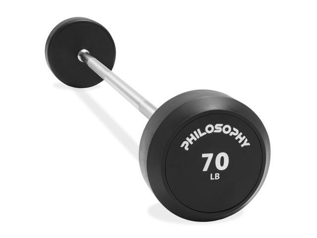 Click here for Philosophy Gym Rubber Fixed Barbell  70 LB Pre-Loa... prices