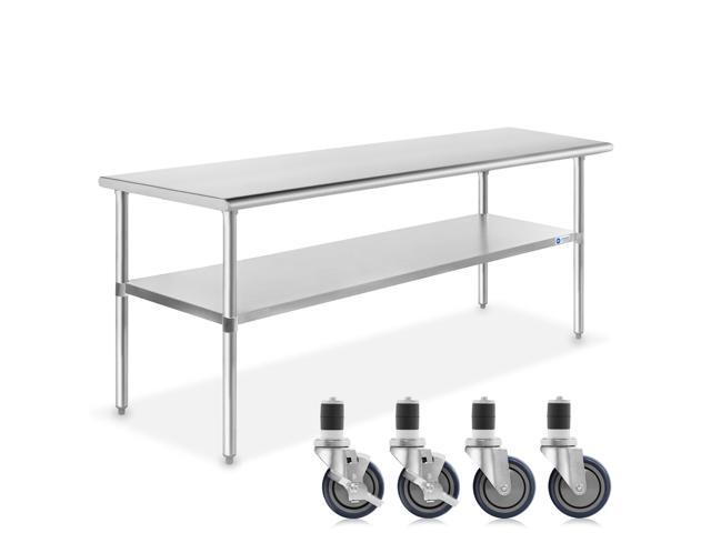 Click here for Gridmann 60 x 30 Inch Stainless Steel Table w/ 4 C... prices