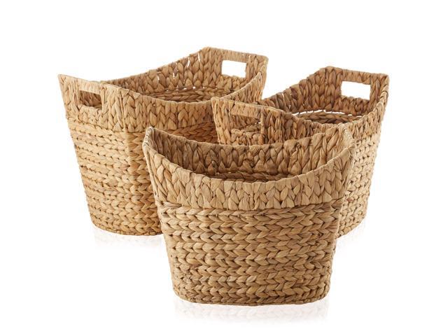 Click here for Casafield Set of 3 Oval Baskets with Handles - Nat... prices