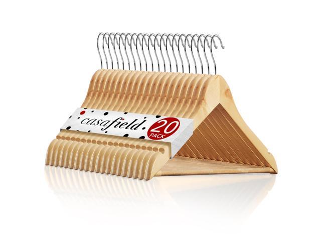 Click here for Casafield - 20 Natural Wooden Suit Hangers - Premi... prices