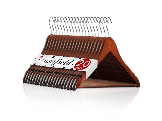 Click here for Casafield - 20 Walnut Wooden Suit Hangers - Premiu... prices