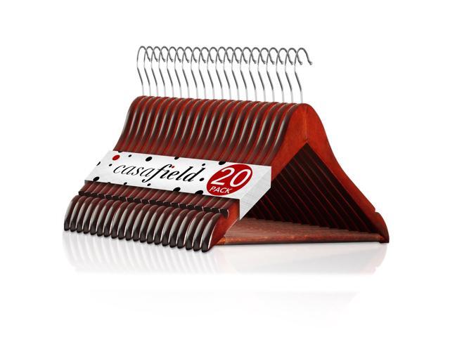 Click here for Casafield - 20 Cherry Wooden Suit Hangers - Premiu... prices