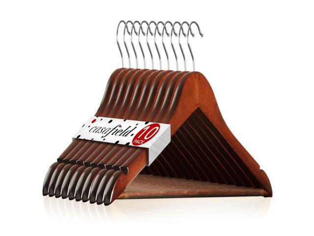 Click here for Casafield - 10 Cherry Wooden Suit Hangers - Premiu... prices