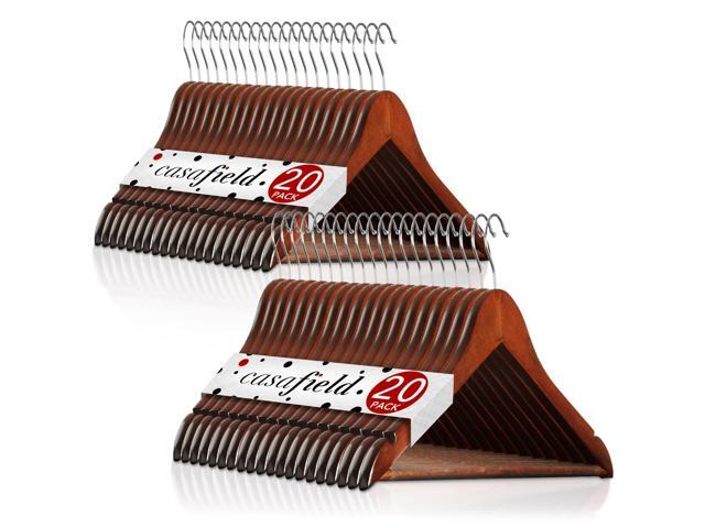Click here for Casafield - 40 Walnut Wooden Suit Hangers - Premiu... prices