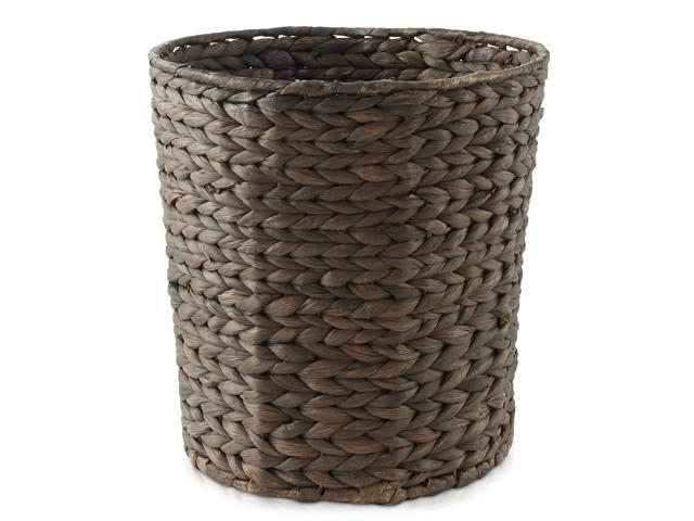 Casafield Seagrass Waste Basket - Natural  Woven Trash Can for Garbage in the Bathroom  Bedroom  Laundry Room  Home Office - Espresso
