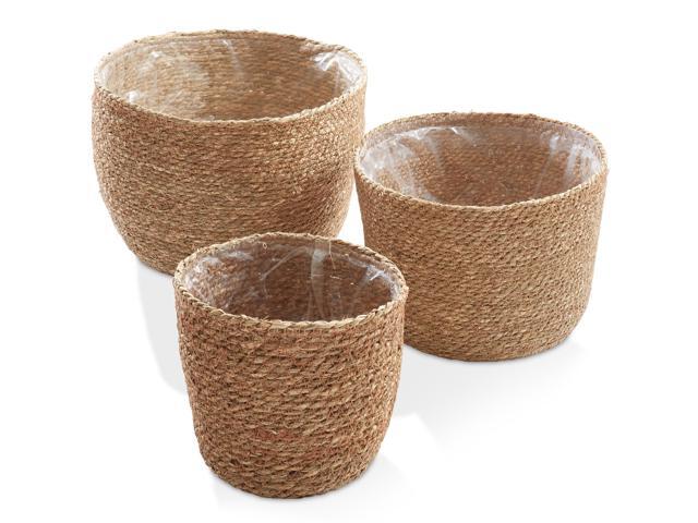 Click here for Casafield Set of 3 Seagrass Planter Baskets with L... prices