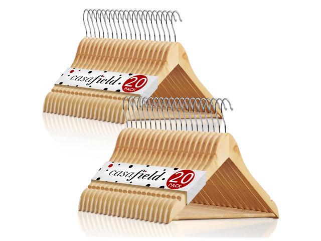 Click here for Casafield - 40 Natural Wooden Suit Hangers - Premi... prices