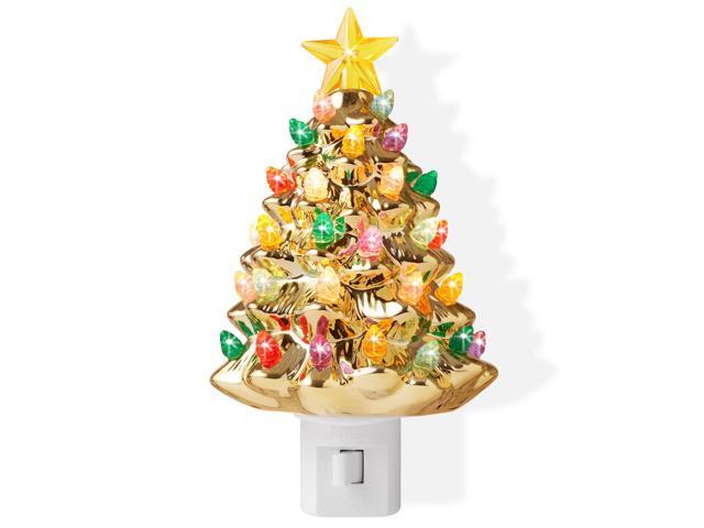 Click here for Casafield Ceramic Christmas Tree Night Light - Gol... prices