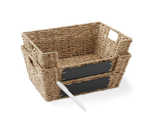 Click here for Casafield Set of 2 Seagrass Pantry Baskets with Ha... prices
