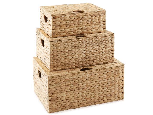 Click here for Casafield Set of 3 Water Hyacinth Rectangular Stor... prices
