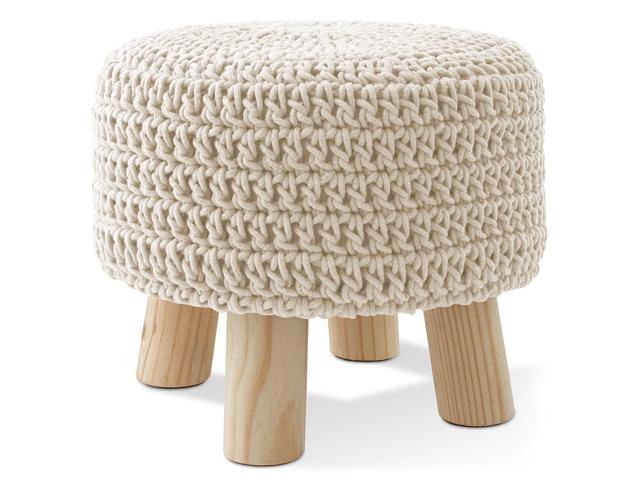 Click here for Hand-Knitted Cotton Pouf Ottoman Footstool  13... prices
