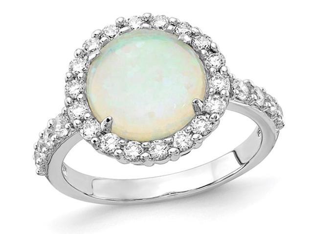 Click here for Lab-Created Opal Ring in Sterling Silver with Cubi... prices