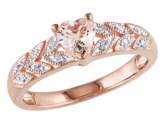 Click here for 1/2 Carat (ctw) Morganite Heart Promise Ring with... prices