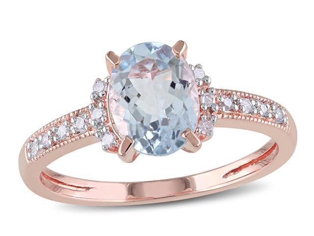 Click here for 1.00 Carat (ctw) Clear Aquamarine Ring with Diamon... prices