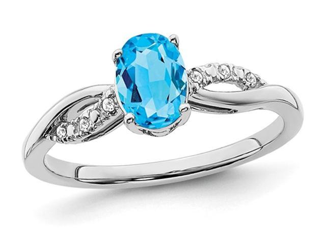 Click here for 1.30 Carat (ctw) Oval Blue Topaz Infinity Ring in... prices