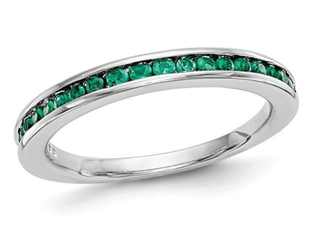 Click here for 1/3 Carat (ctw) Green Emerald Semi-Eternity Band R... prices