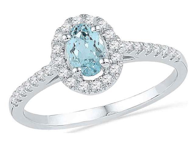 Click here for 3/8 Carat (ctw) Lab-Created Aquamarine Ring in 10K... prices