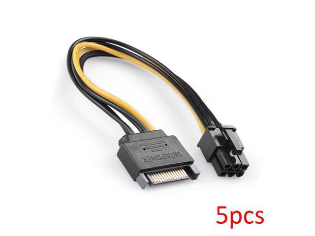 Click here for 5pcs 8 Inch 15-pin SATA Male to 6-pin PCI-E PCI Ex... prices