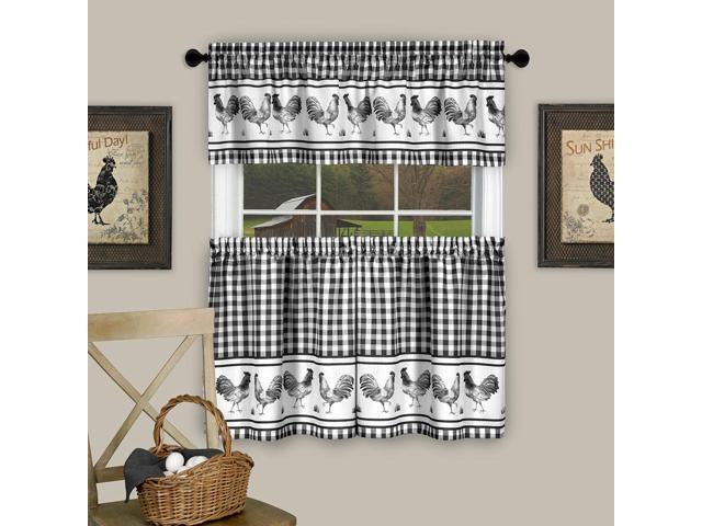 Click here for Barnyard Kitchen Curtain Tier and Valence Set  Bla... prices