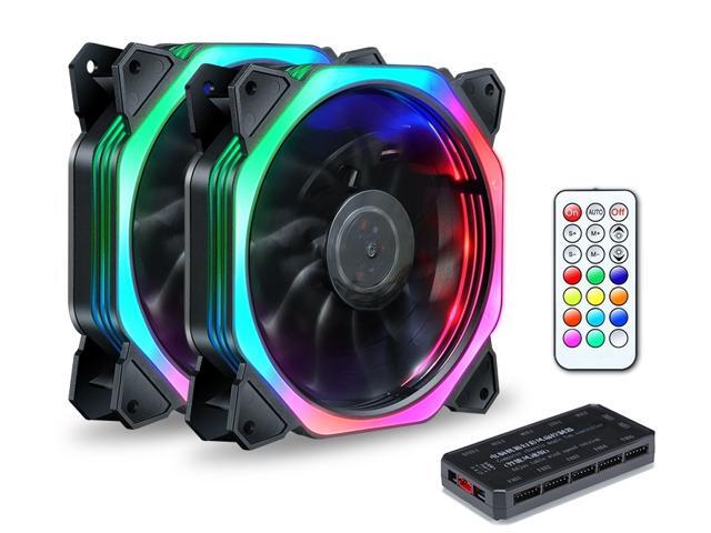 Click here for 2pcs Fan+remote controller pwm cpu rgb fan 120mm F... prices