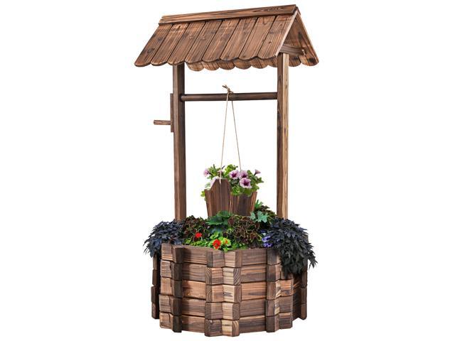 Click here for Outdoor Wooden Wishing Well Bucket Flower Plants P... prices
