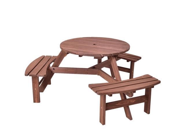 Click here for Costway Patio 6 Person Outdoor Wood Picnic Table B... prices
