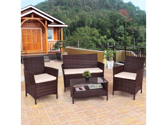 Click here for 4PCS Outdoor Patio PE Rattan Wicker Table Shelf So... prices
