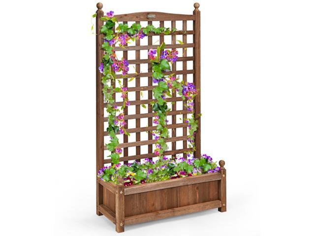 Click here for Costway Solid Wood Planter Box with Trellis Weathe... prices