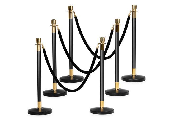 Click here for 6Pcs Stanchion Posts Queue Pole Retractable 3 Velv... prices