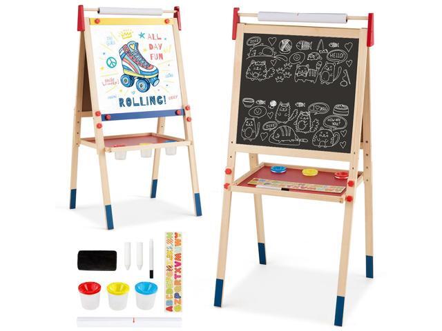 Click here for Costway All-in-One Wooden Kids Art Easel Height Ad... prices