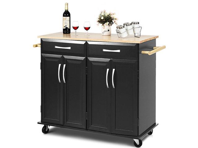 Click here for Costway Rolling Kitchen Trolley Island Black Cart... prices