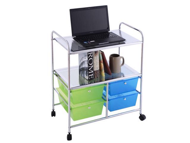 Click here for Costway 4 Drawers Rolling Storage Cart Metal Rack... prices