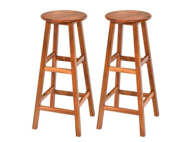 Click here for Set of 2 30Acacia Wood Barstools Counter Bar Kitch... prices