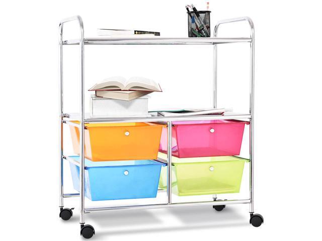 Click here for Costway 4 Multifunctional Drawers Rolling Storage... prices
