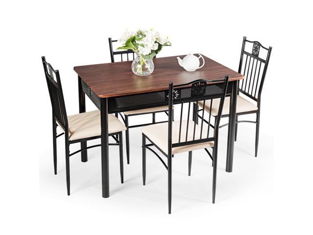 Click here for 5 Piece Dining Set Wood Metal Table and 4 Chairs K... prices
