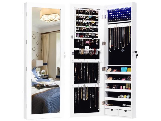 Click here for Wall Mounted Mirrored Jewelry Cabinet Armoire Orga... prices