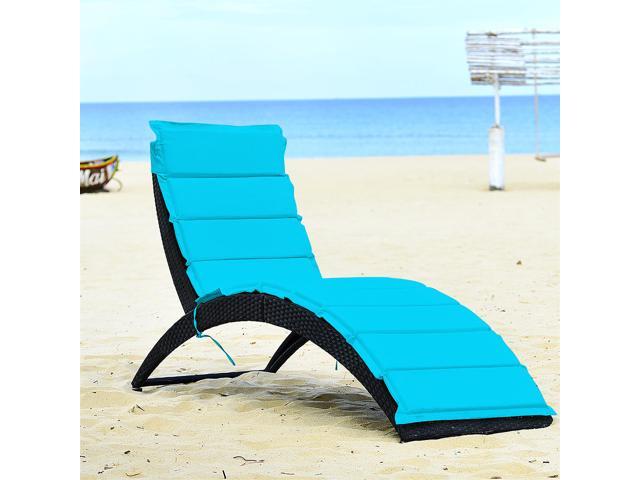 Click here for Costway Folding Patio Rattan Lounge Chair Chaise C... prices