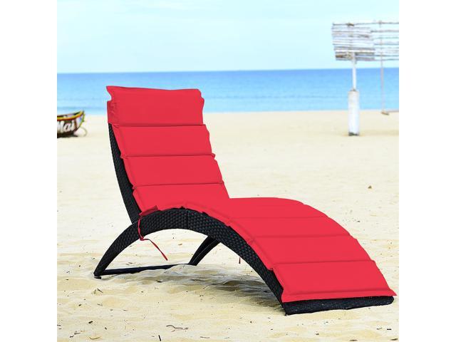 Click here for Costway Folding Patio Rattan Lounge Chair Chaise C... prices