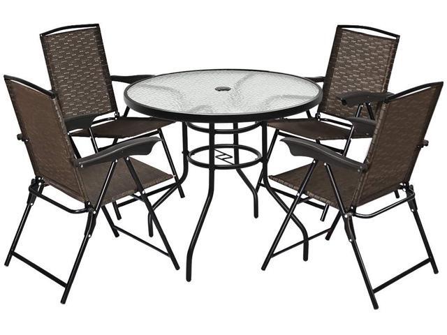 Click here for Costway 5PCS Bistro Patio Furniture Set 4 Folding... prices