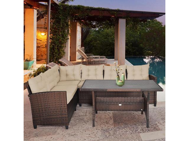 Click here for Costway 3PCS Rattan Dining Set Patio Furniture 6 S... prices