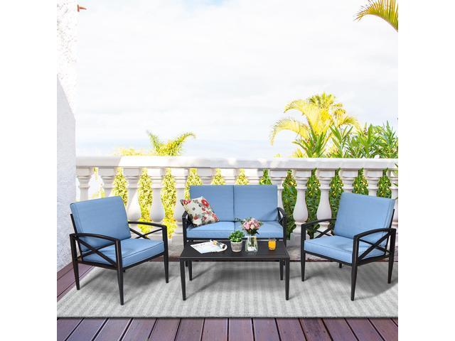 Click here for Costway 4PCS Patio Furniture Set Aluminum Frame Cu... prices