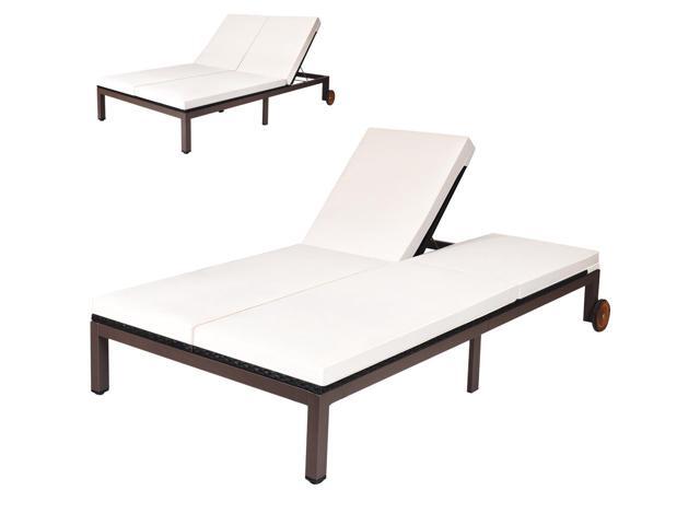 Click here for Costway 2-Person Patio Rattan Chair Recliner Adjus... prices